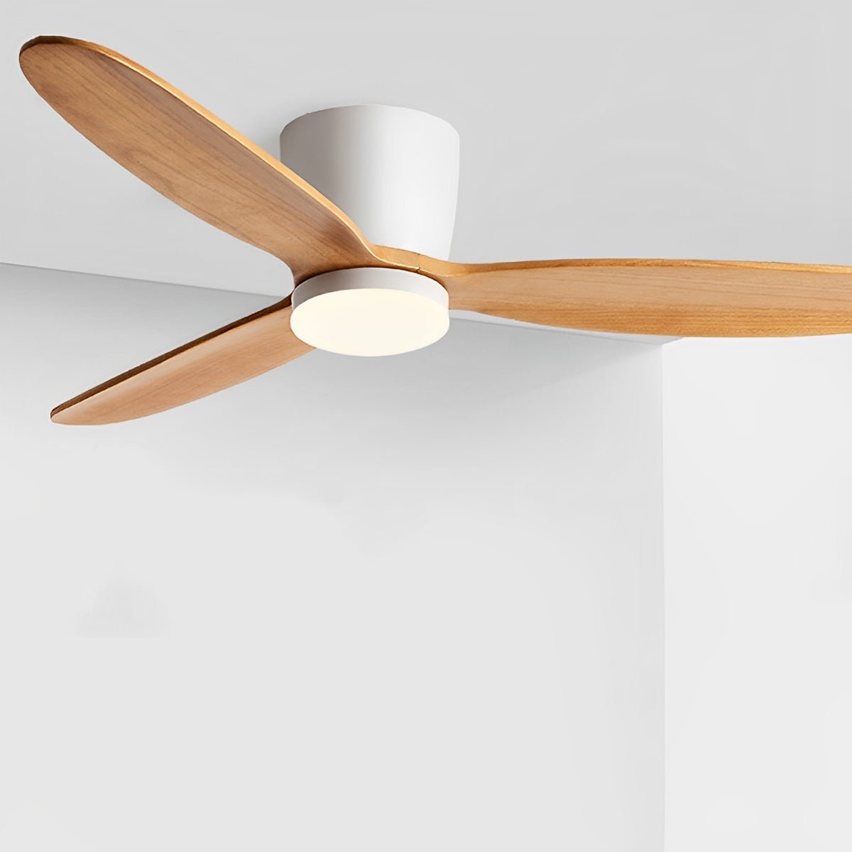 Modern Nordic Wood Grain 6-Speed Inverter Ceiling Fan With Light ...
