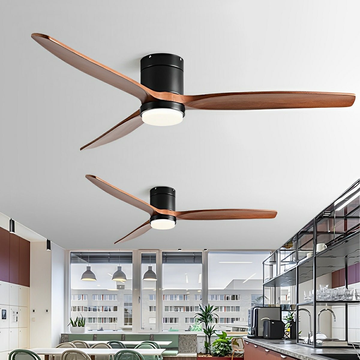 Modern Nordic Wood Grain 6-Speed Inverter Fan Ceiling Fan Light Celing ...