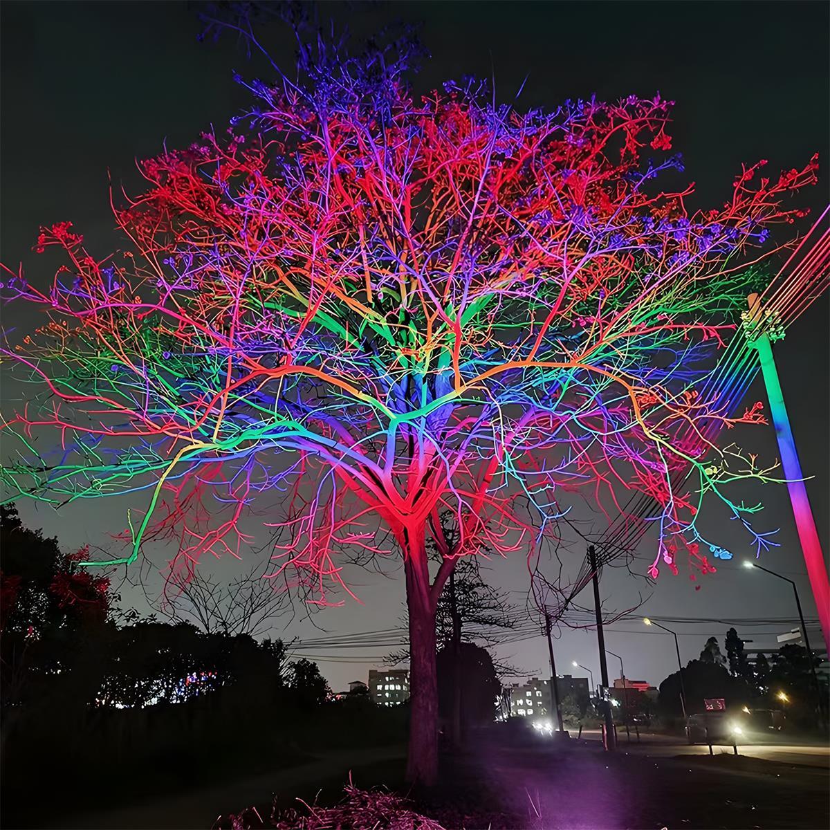 Outdoor Modern Waterproof RGB Rainbow LED Spot Light Landscape Tree ...