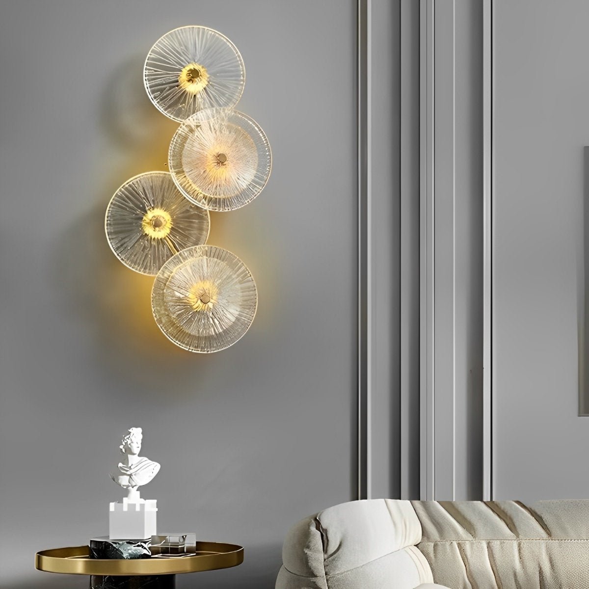 Petals Round Glass Luxury LED Post-Modern Wall Light Wall Sconce ...