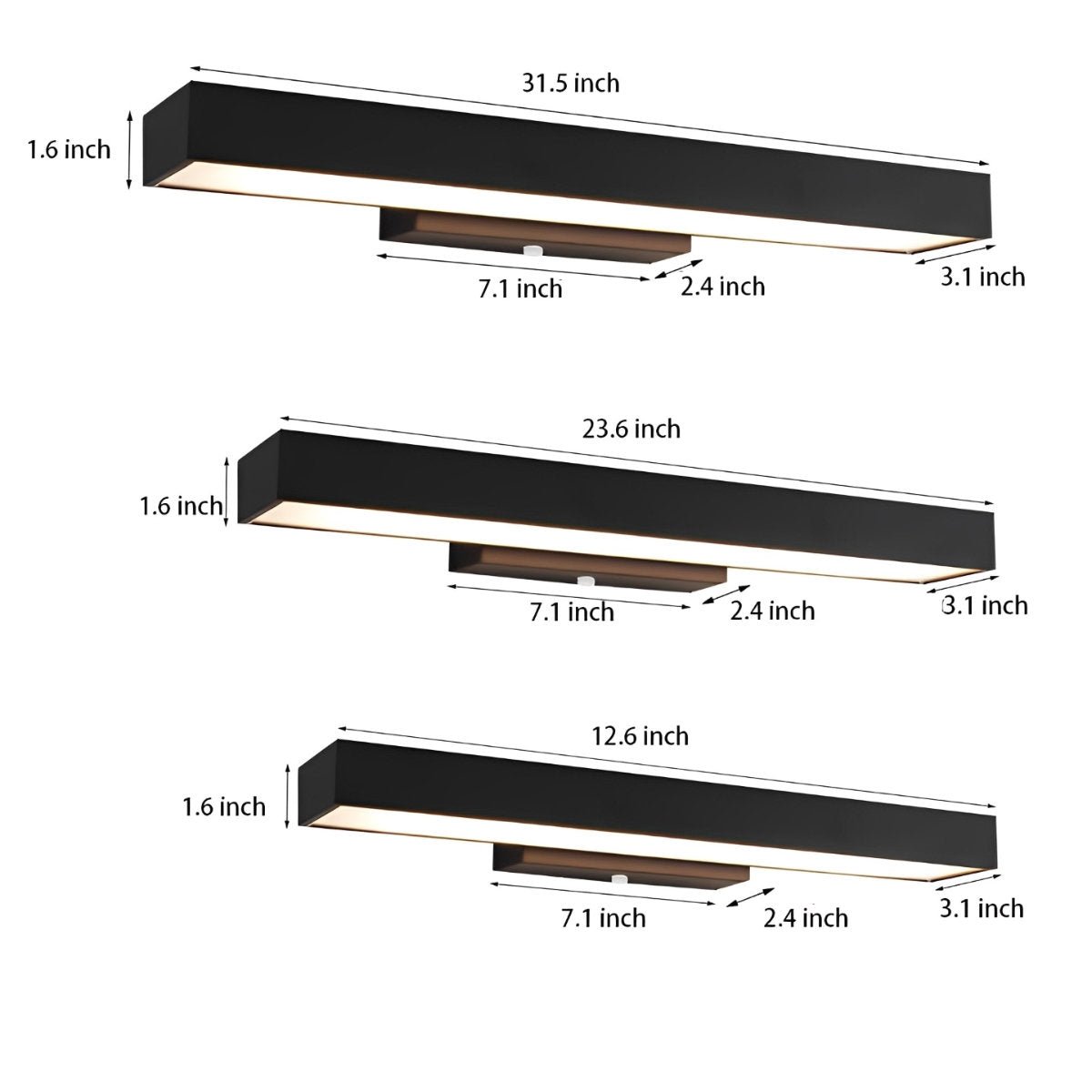 Waterproof Rectangular Minimalist Wall Lighting Motion Sensor Modern ...