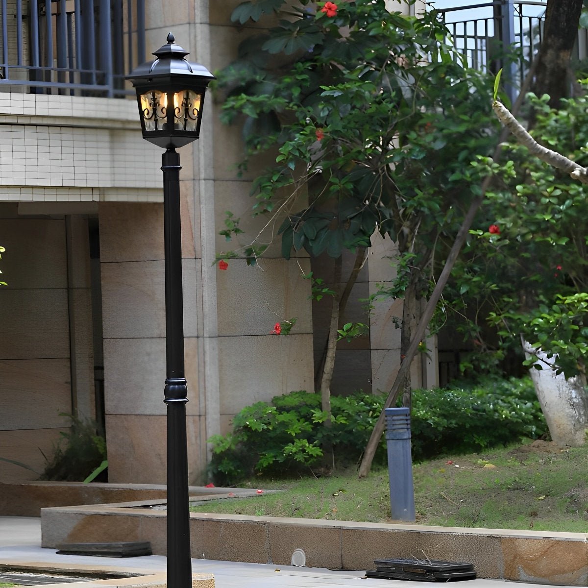 Waterproof Retro LED Garden Lamp Post Lights Outdoor Pole Light Garden ...