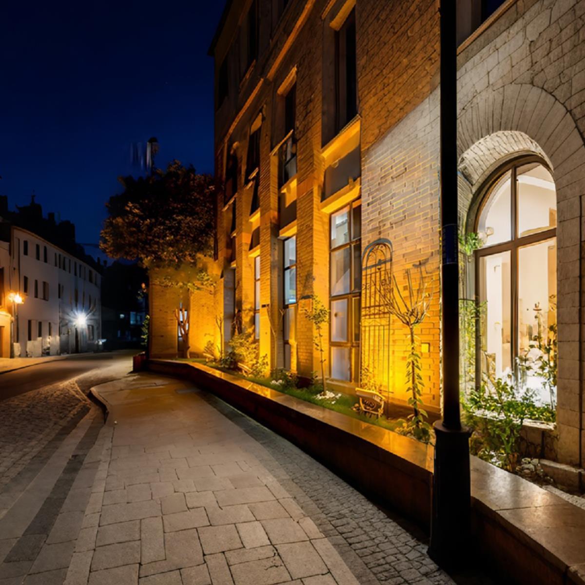 Round Waterproof Outdoor LED Spot Tree Lights Building Exterior Light ...