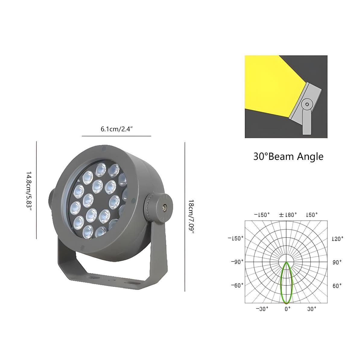 Round Waterproof Outdoor LED Spot Tree Lights Building Exterior Light ...