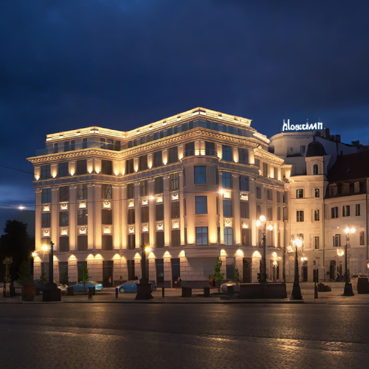 Round Waterproof Outdoor LED Spot Tree Lights Building Exterior Light ...