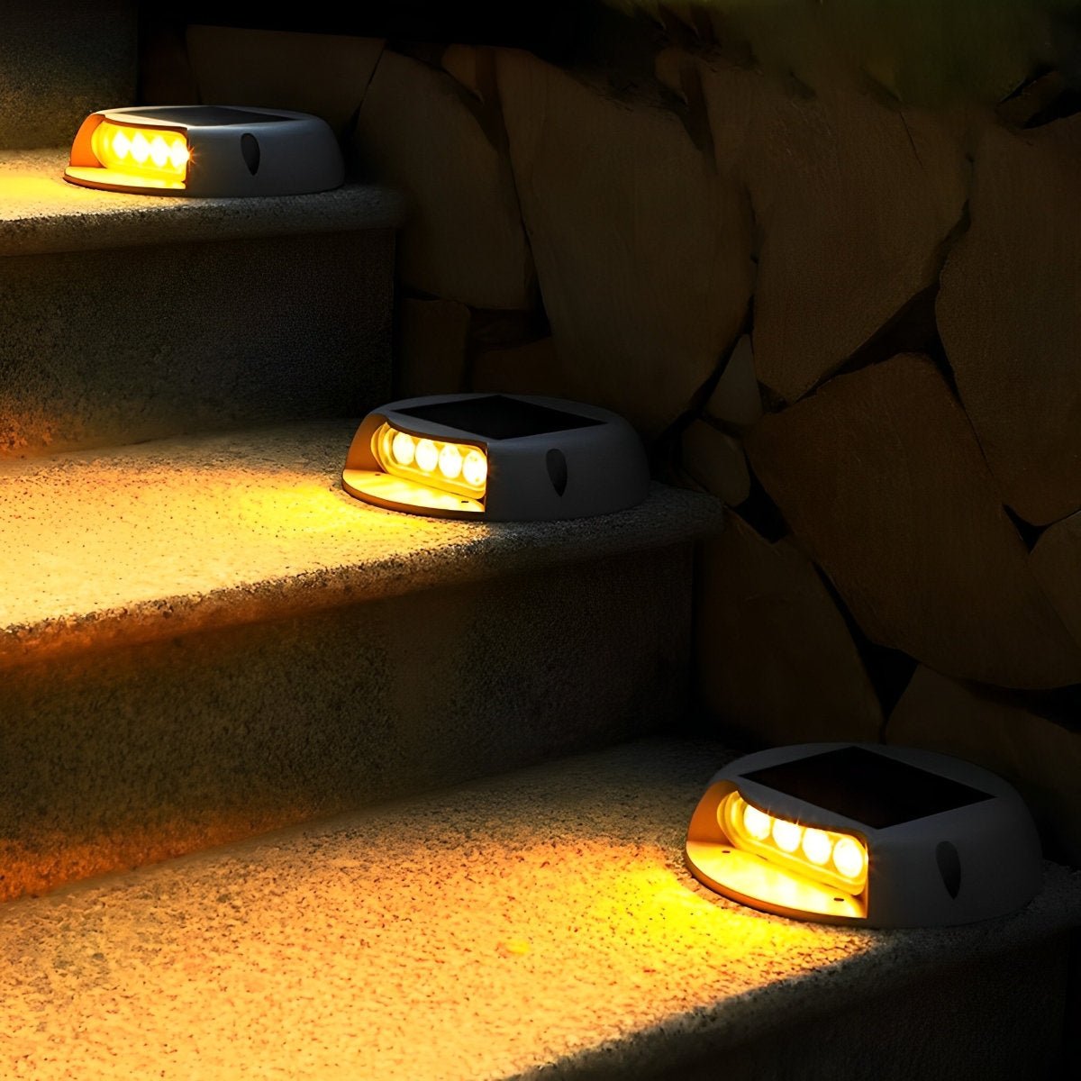 Solar Deck Stair Waterproof LED Fence Lights LED Outdoor Step Lights ...
