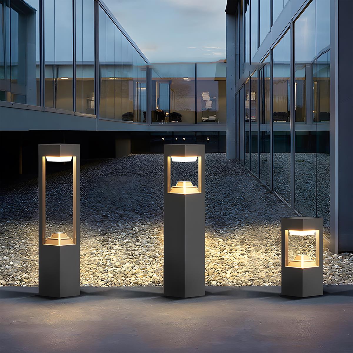 Waterproof Rectangular Frame LED Outdoor Post & Column Lights ...