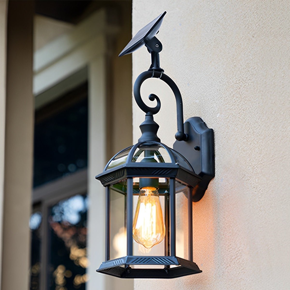 Solar Rustic Gazebo Waterproof Outdoor LED Porch Wall Lamp Vintage Wall ...