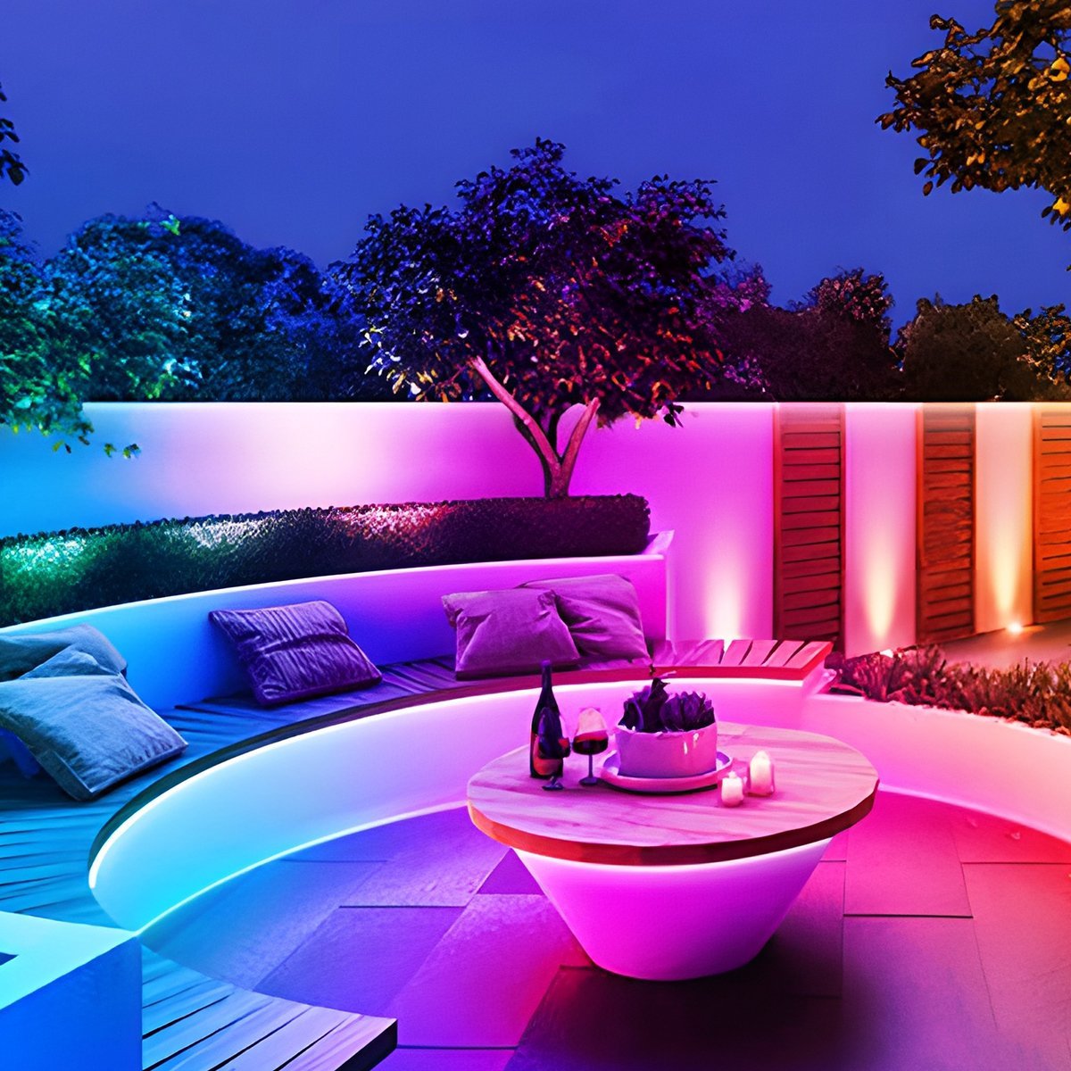 Solar Waterproof Outdoor RGB Atmosphere Streamer LED Light Strip Linear ...