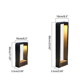 Waterproof Solar Modern Hollow LED Outdoor Post Light Rectangular ...