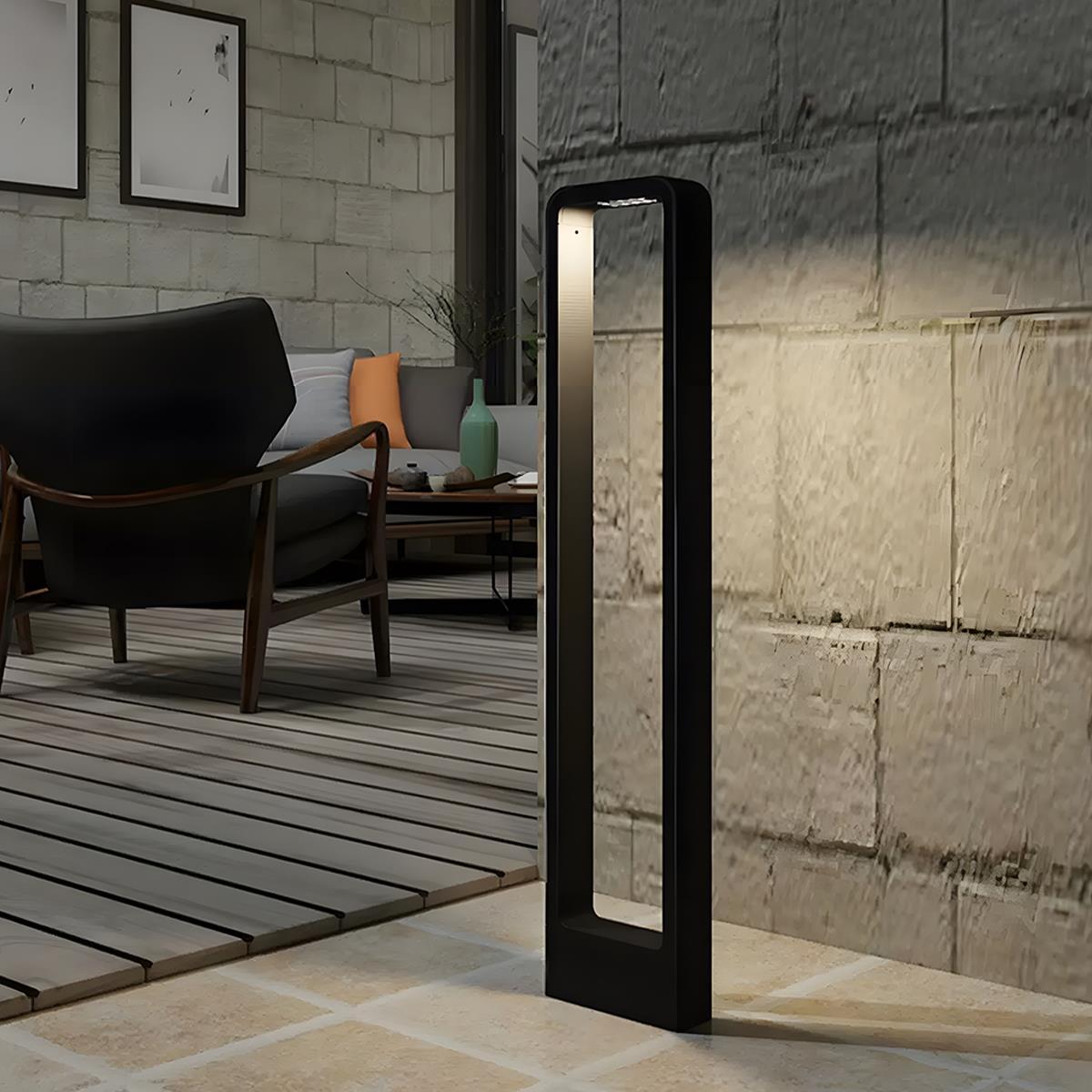 Waterproof Solar Modern Hollow LED Outdoor Post Light Rectangular ...