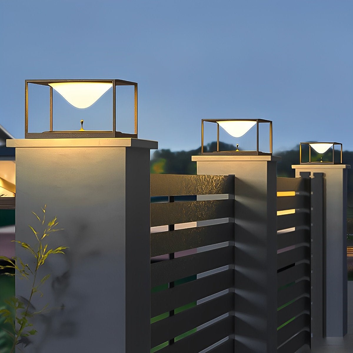 Solar LED Waterproof Cube Dripping Raindrop Outdoor Post Lights Pillar ...