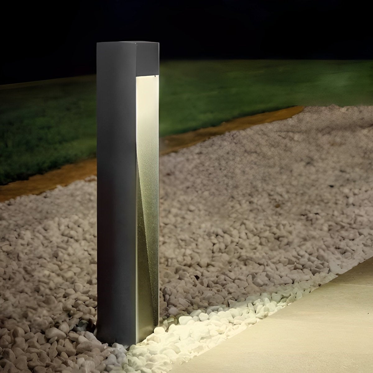Cubic LED Waterproof Black Modern Post light Pathway Walkway Lights ...