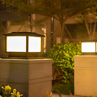 Square Tower Waterproof Solar Post Cap Light LED Column Light Fence ...