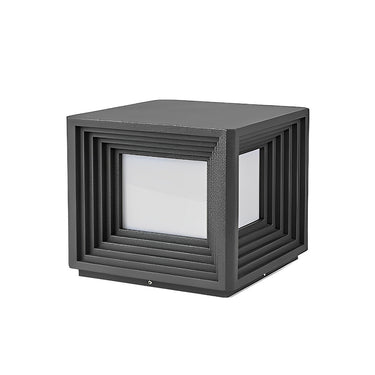 Square Loop Creative Waterproof LED Black Modern Solar Post Caps Lights ...