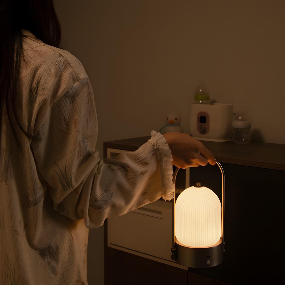 Touch Sensitive LED Dimmable Rechargeable Table Lamp Bell Shape Night ...