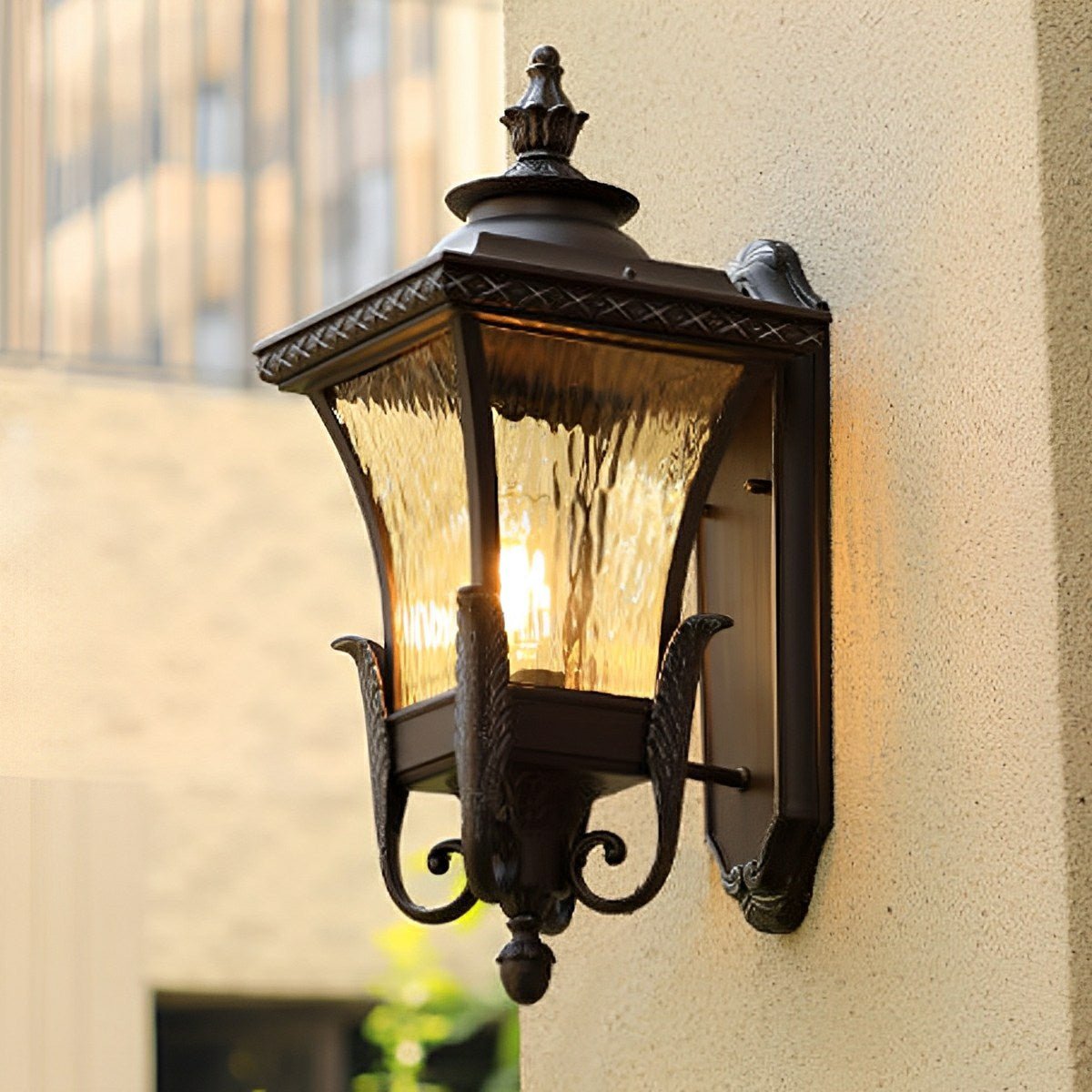 Vintage Rustic Four Corners Lantern Waterproof Outdoor LED Porch Wall ...