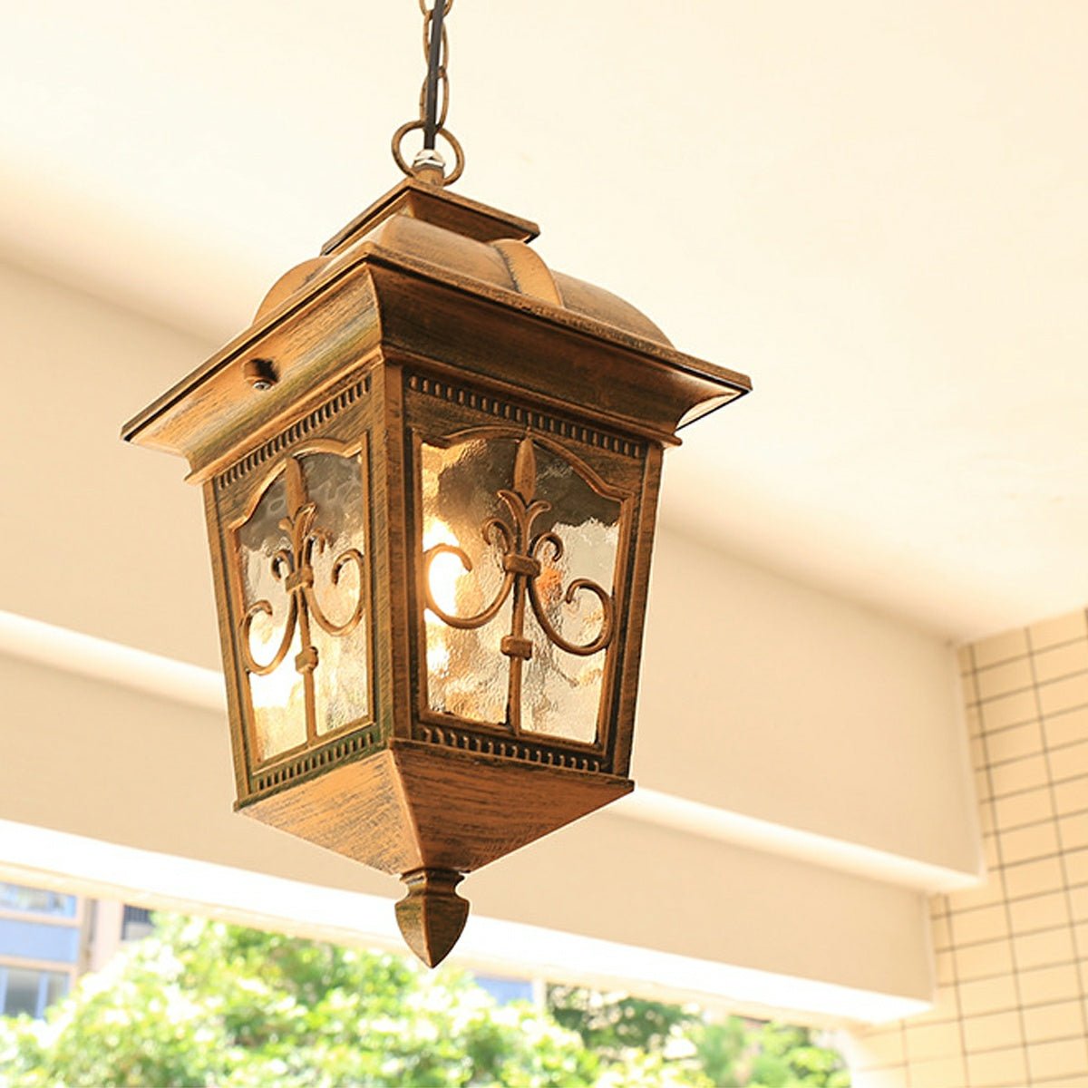 Vintage Rustic Square Arrow flower Waterproof Outdoor LED Lantern ...