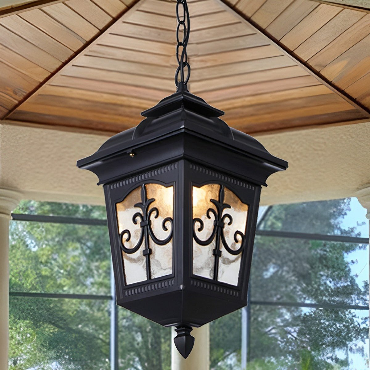 Vintage Rustic Square Arrow flower Waterproof Outdoor LED Lantern ...