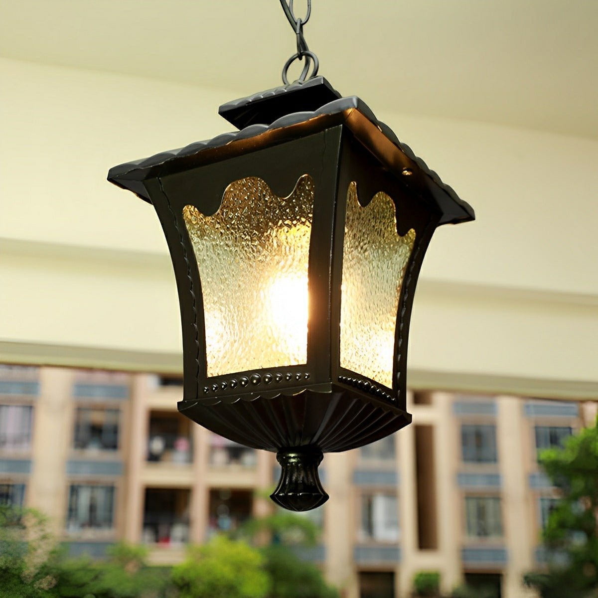 Vintage Rustic Square Water Glass Waterproof Outdoor LED Lantern ...