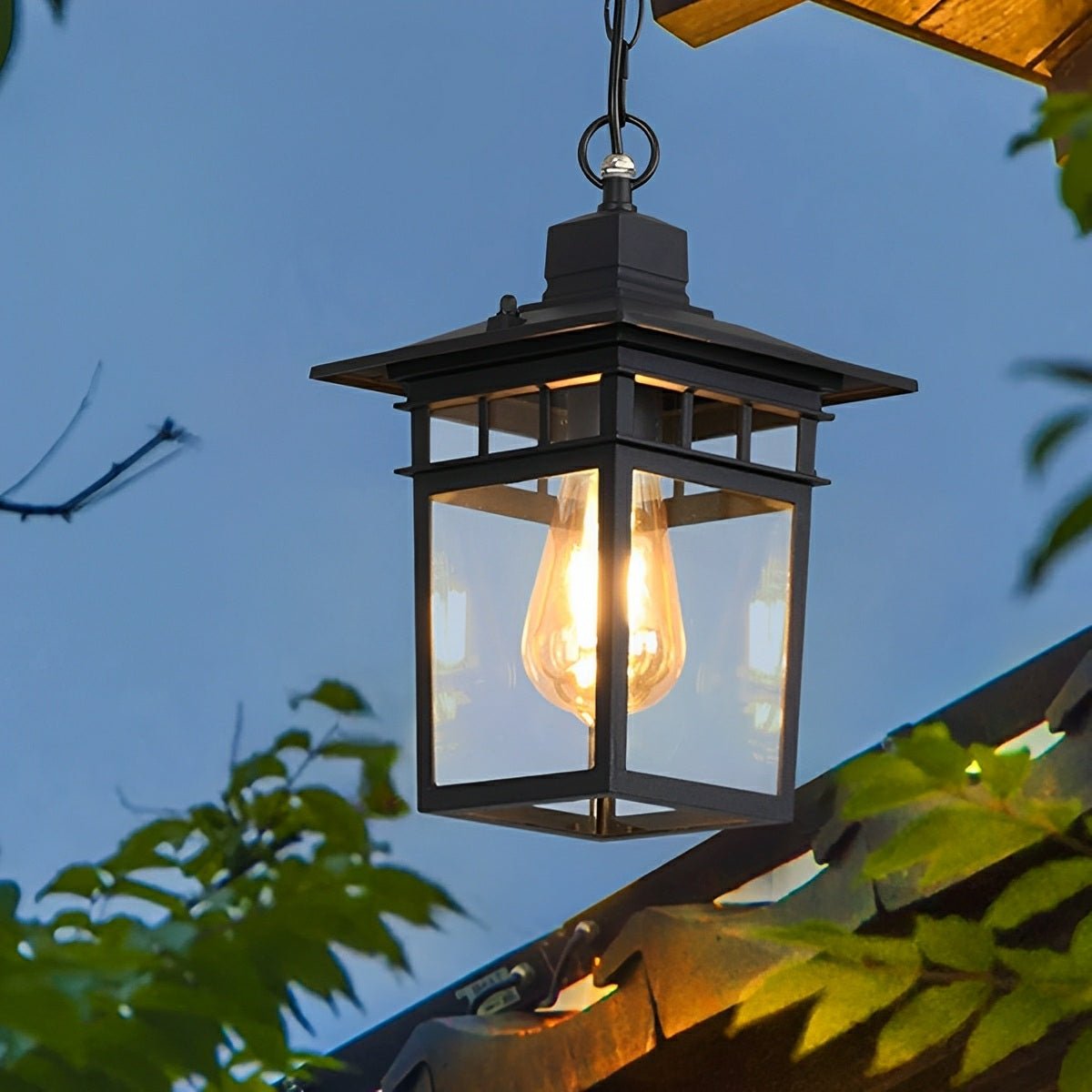 Vintage Rustic Square Minimalist Waterproof Outdoor LED Lantern Pendant ...