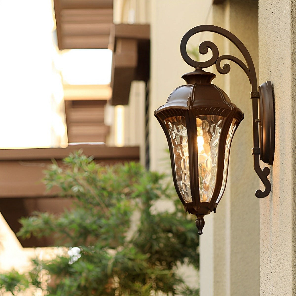 Vintage Waterproof Hexagonal Dome Outdoor LED Porch Light Exterior Wall ...