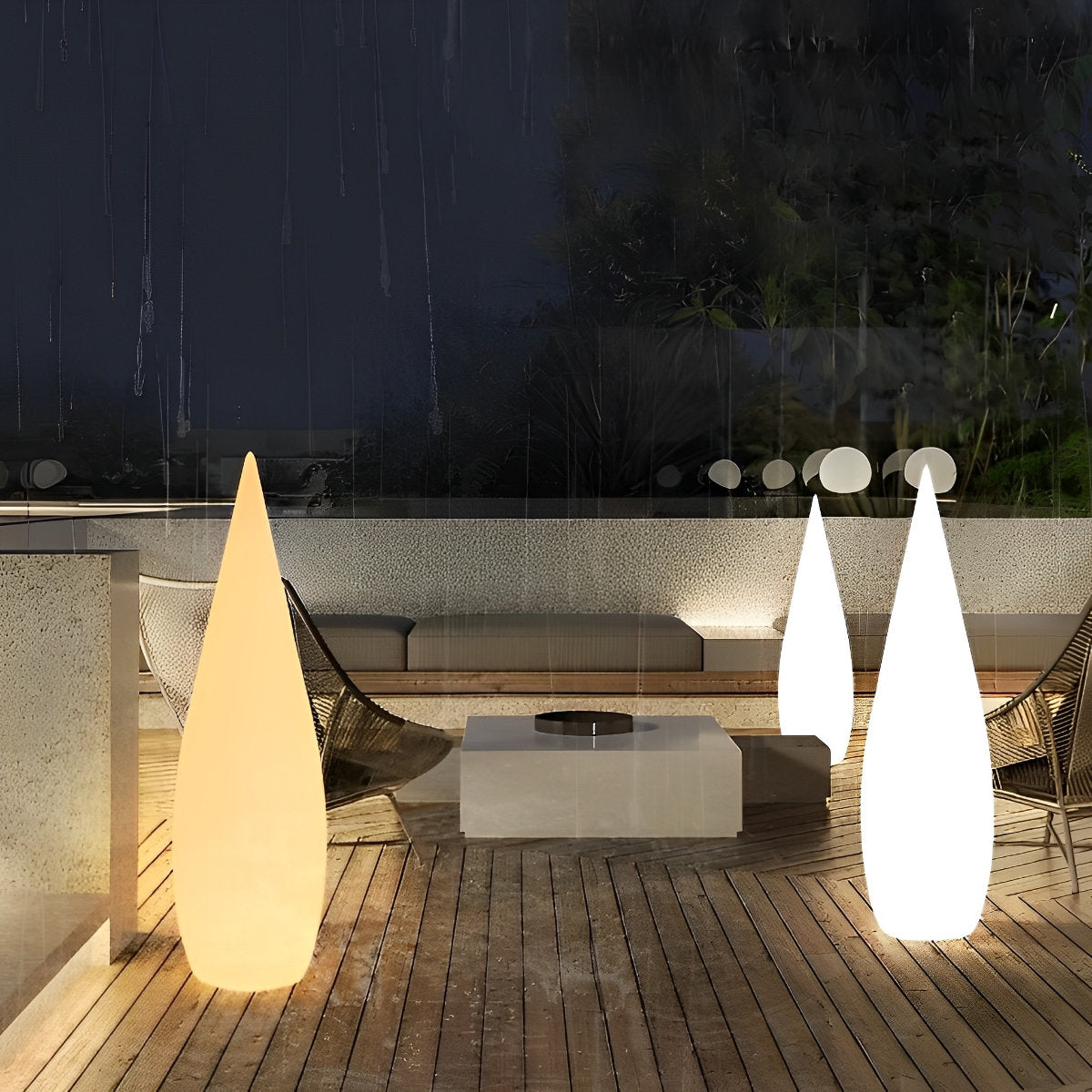 Water Drop LED Waterproof Rechargeable Solar Modern Floor Lamps ...