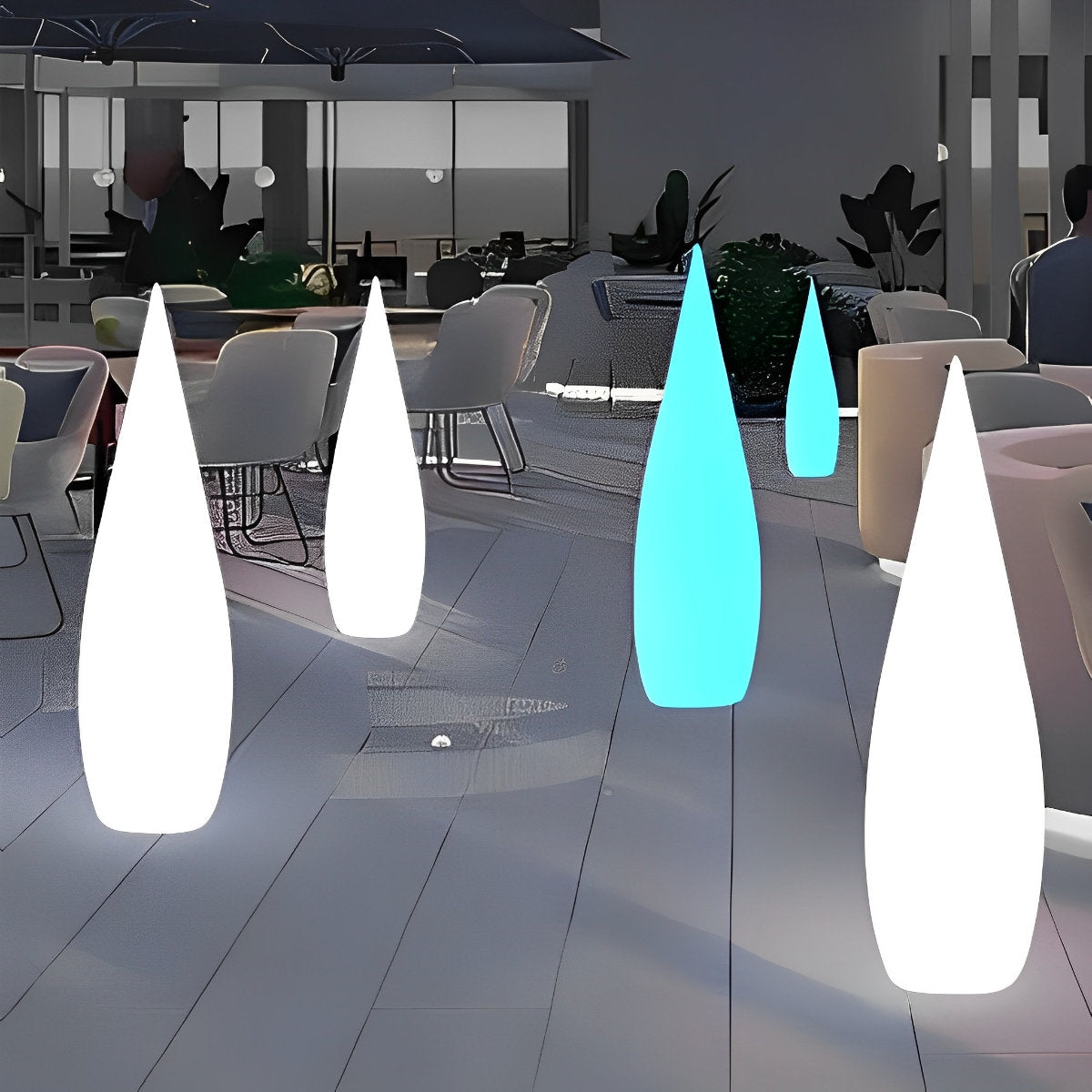 Water Drop LED Waterproof Rechargeable Solar Modern Floor Lamps ...