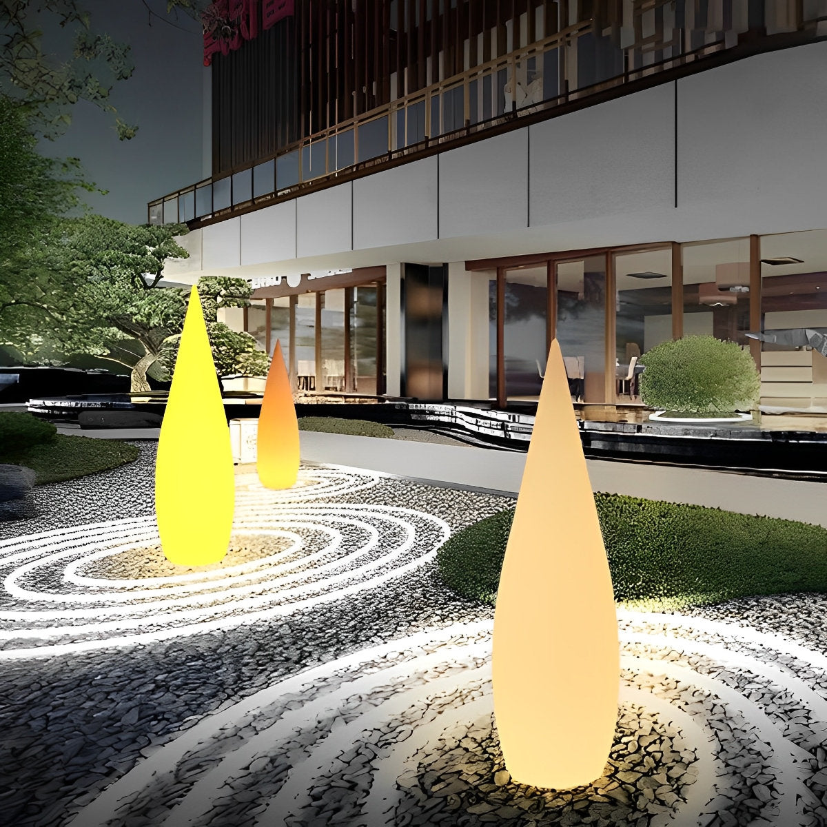 Water Drop LED Waterproof Rechargeable Solar Modern Floor Lamps ...