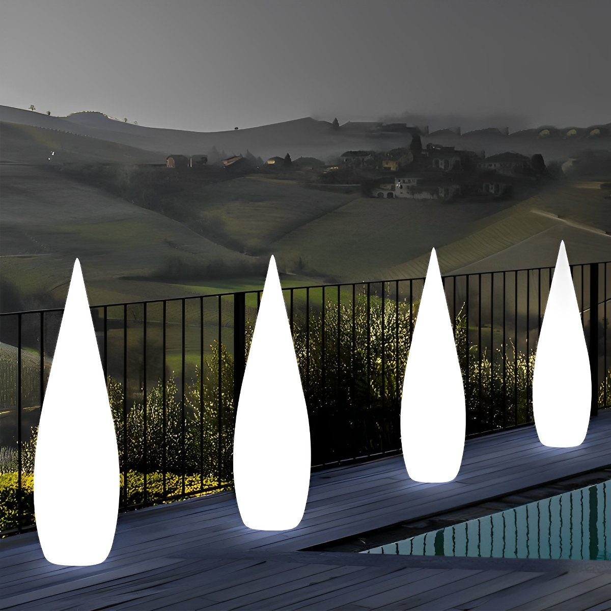 Water Drop LED Waterproof Rechargeable Solar Modern Floor Lamps ...