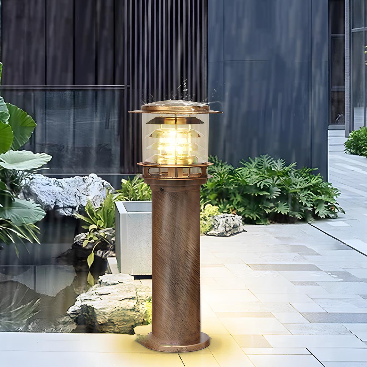 Waterproof Modern Cylinder Tiered LED Outdoor Lawn Lamp Post Landscape ...