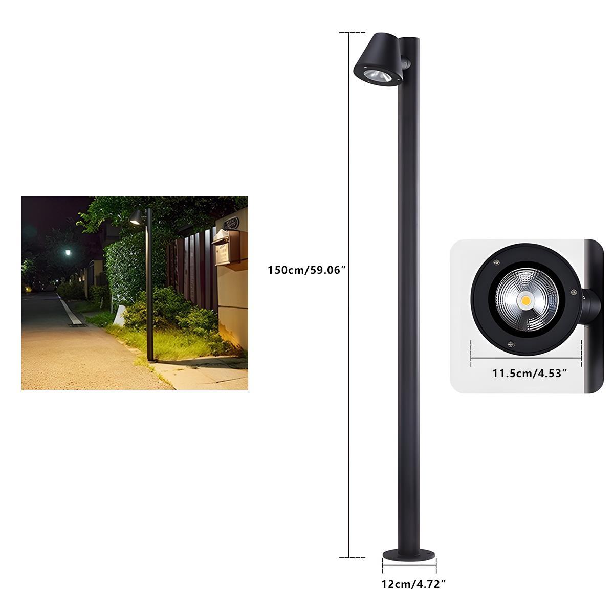 Waterproof Creative Modern Outdoor Street Pole Lights Flash Black 2 Way ...