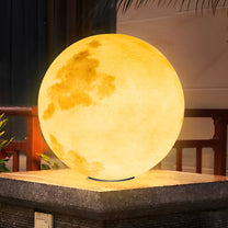 Waterproof LED Round Ball Moon Light Modern Solar Post Caps Lights with ...