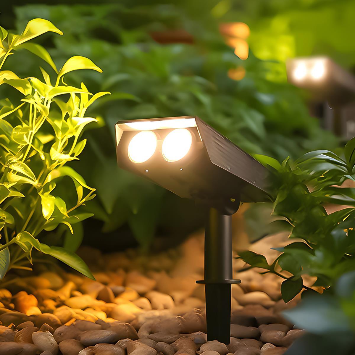 Waterproof Solar LED Multi-zoom Spot Light Landscape Lighting Grass ...