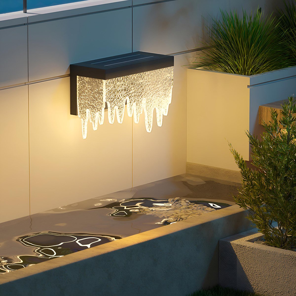Waterproof Modern Farmhouse Waterfall Outdoor Porch LED Wall Lights ...