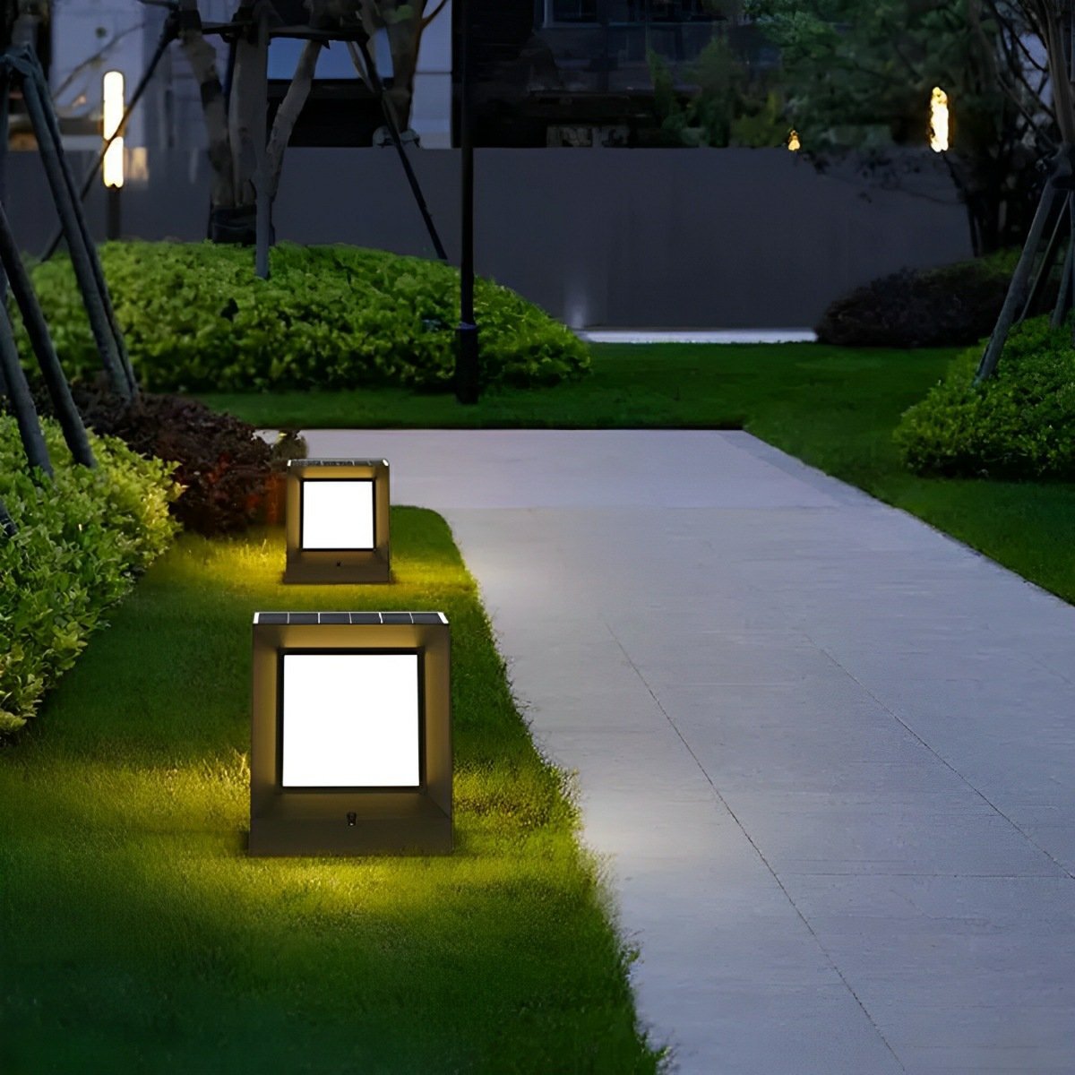 Waterproof Black Cube LED Outdoor Post Cap Lights, Pillar Lights ...