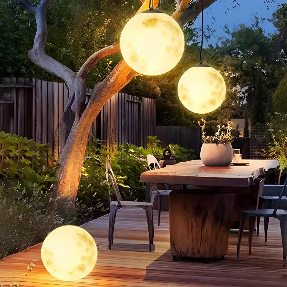 Waterproof Outdoor Ceiling Moon Light – LED Hardwired Garden Landscape ...