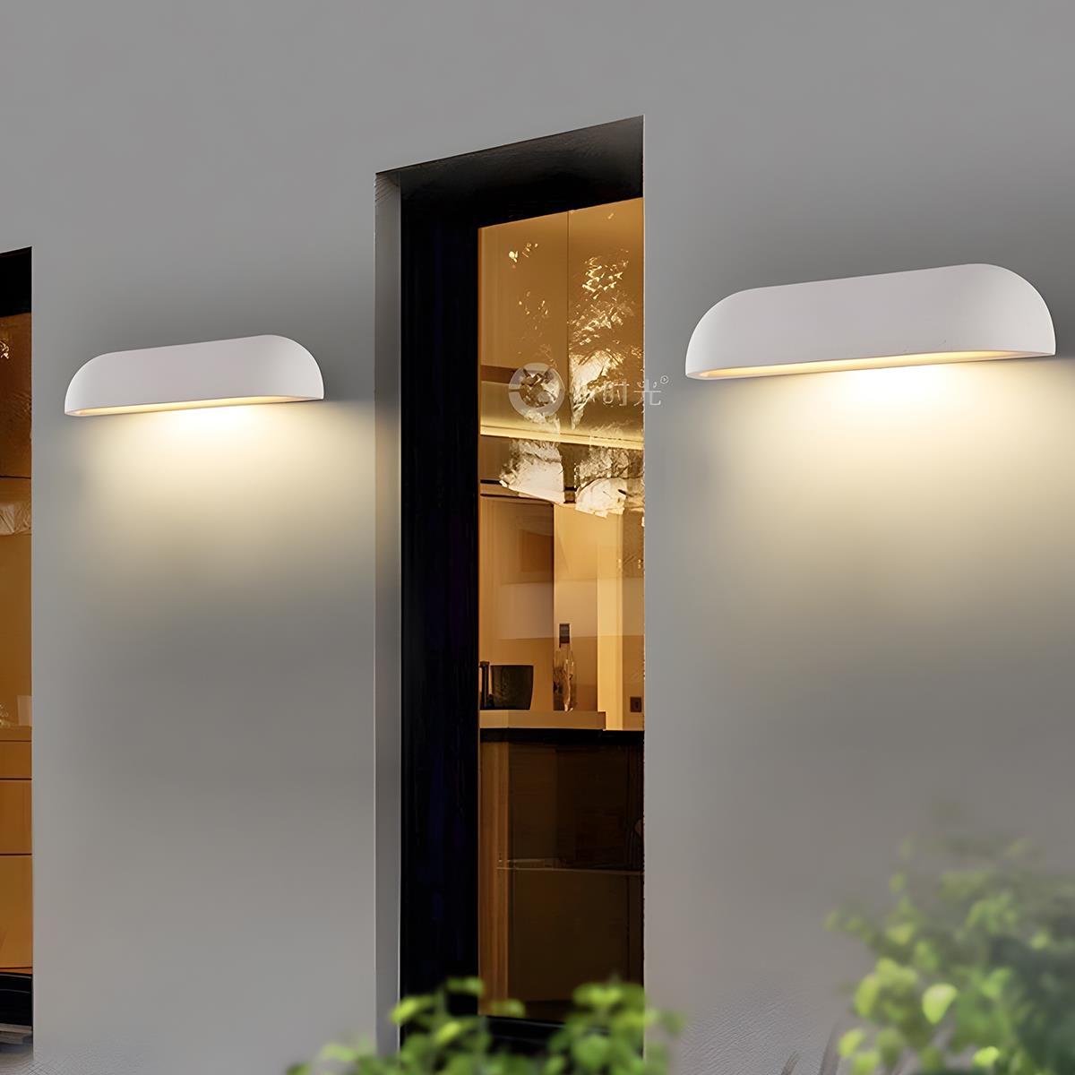 Minimalist Waterproof Outdoor Cement Curved Dom LED Porch Light ...