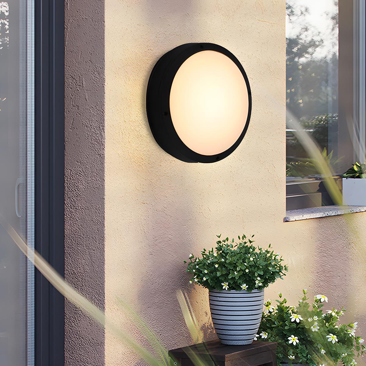 Large Round Exterior Lights Aiwewin Round Outdoor Sconce Lights, Low
