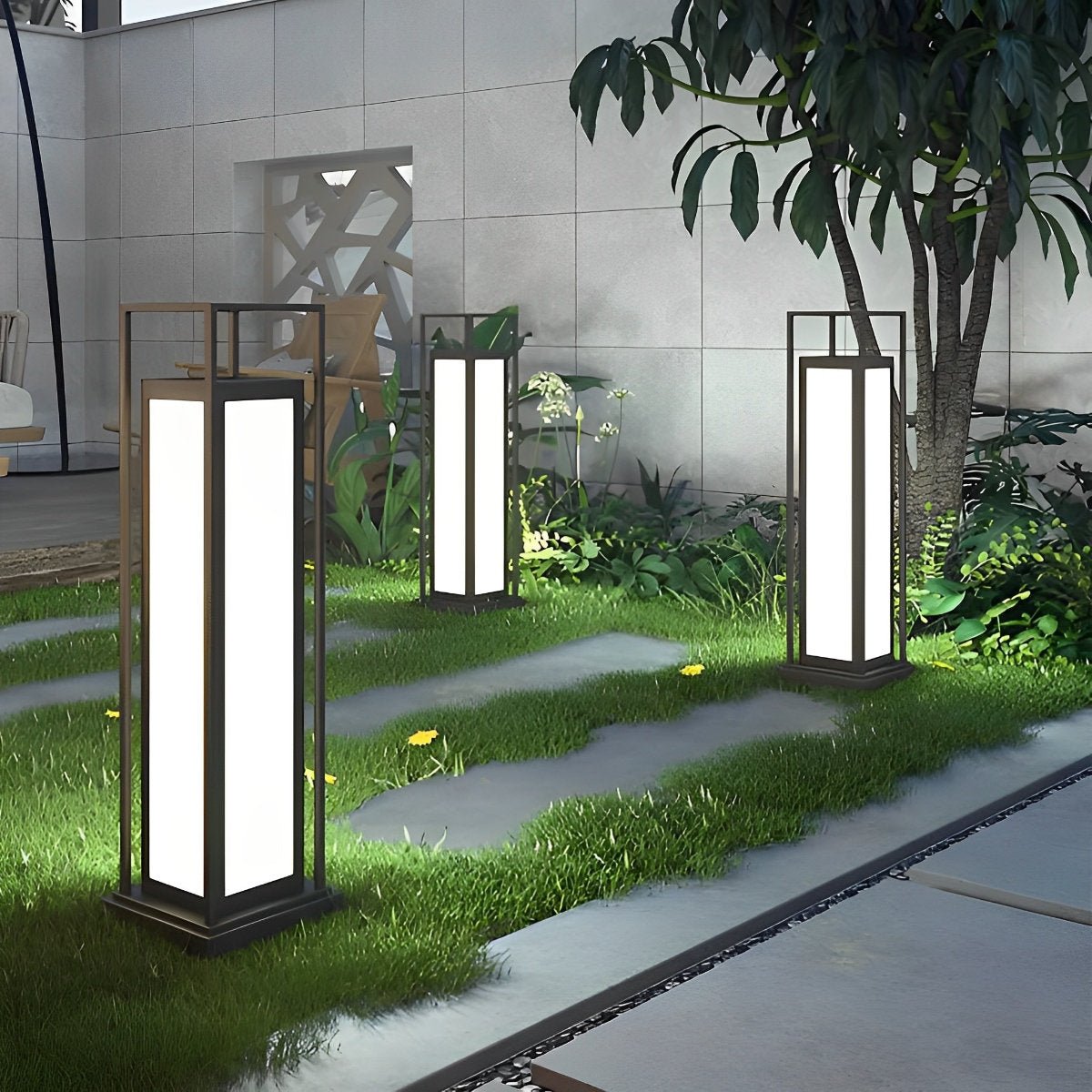 Rectangular Waterproof Outdoor Column Post Light LED Garden Light ...