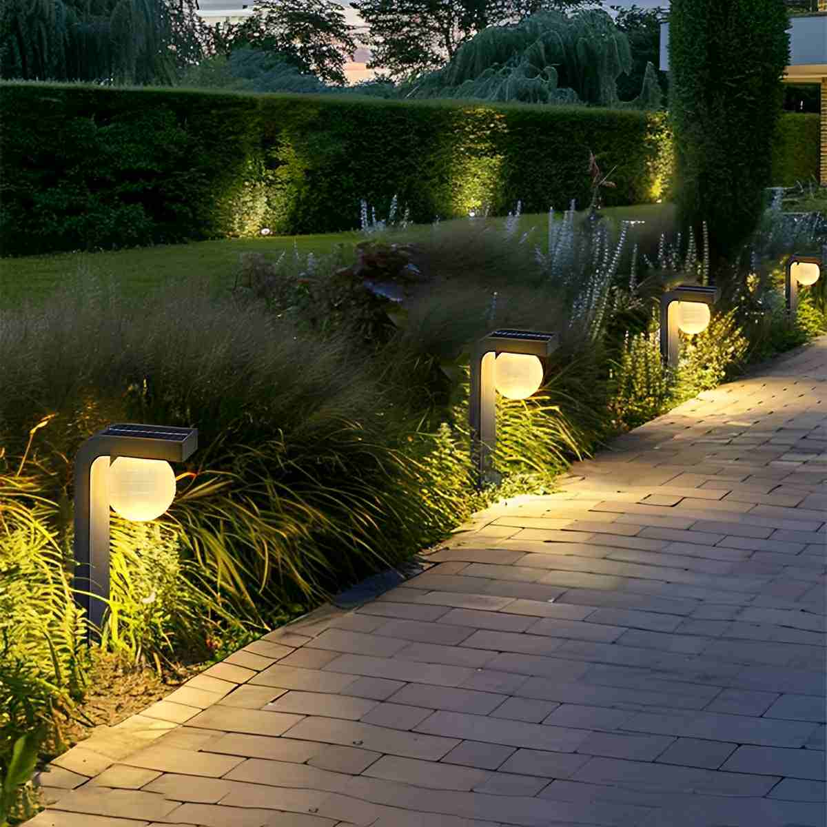 Waterproof Rectangular Globe Outdoor LED Landscape Lawn Lights Post ...