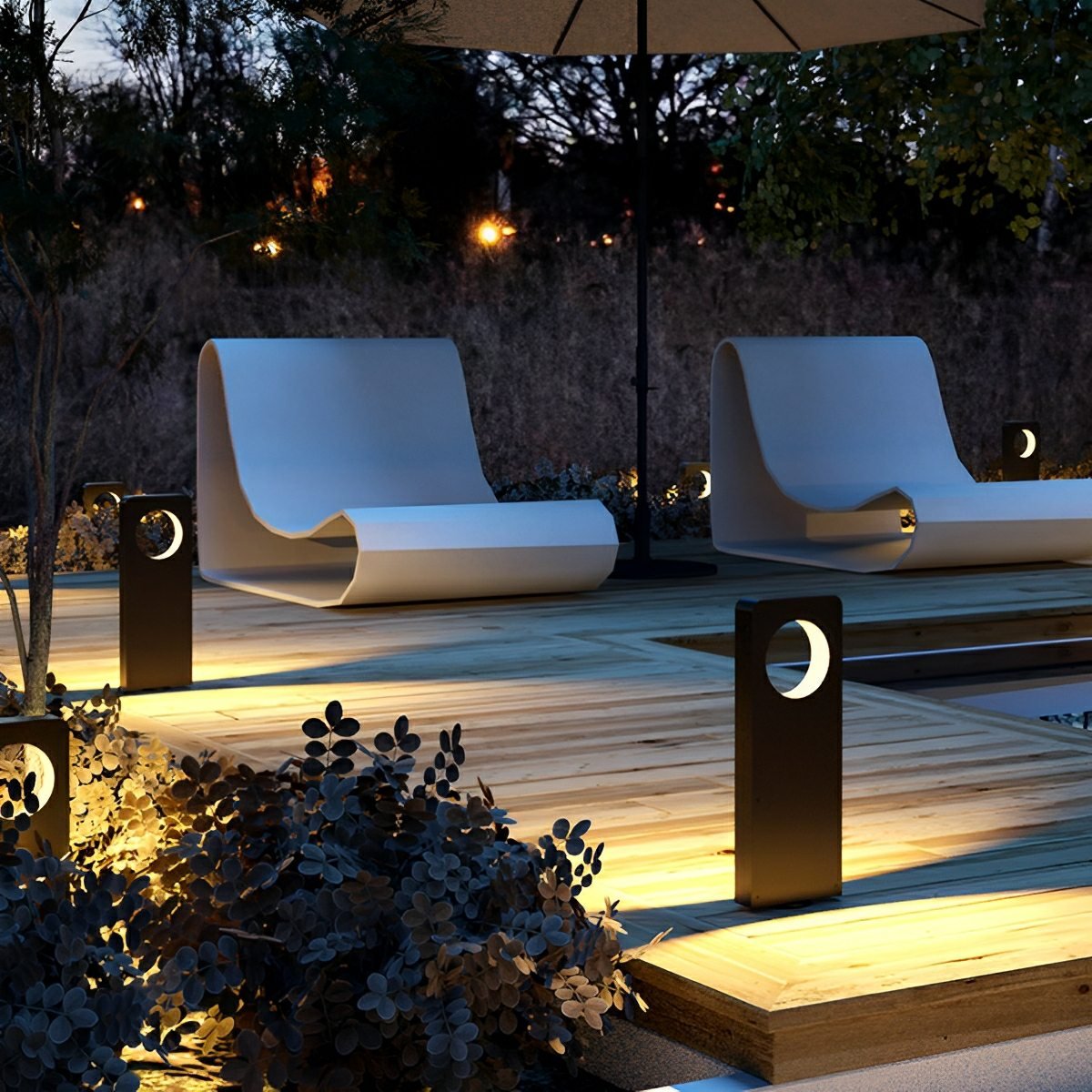 Waterproof Rectangular Ring Hollow Outdoor LED Landscape Lawn Lights ...
