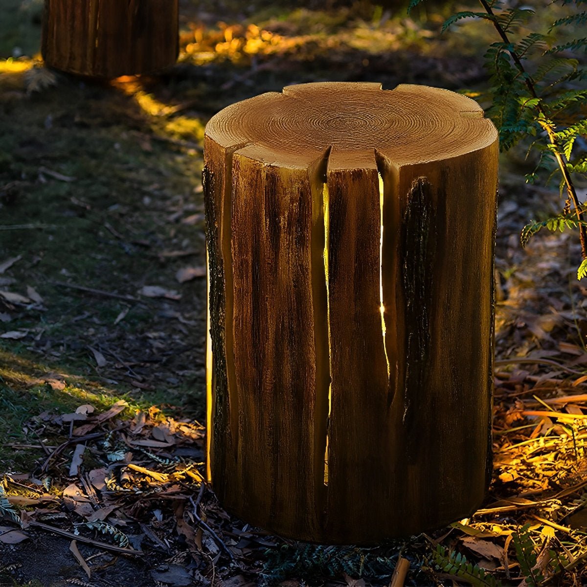 Waterproof Modern Resin Simulation Tree Stump Landscape Light Post ...