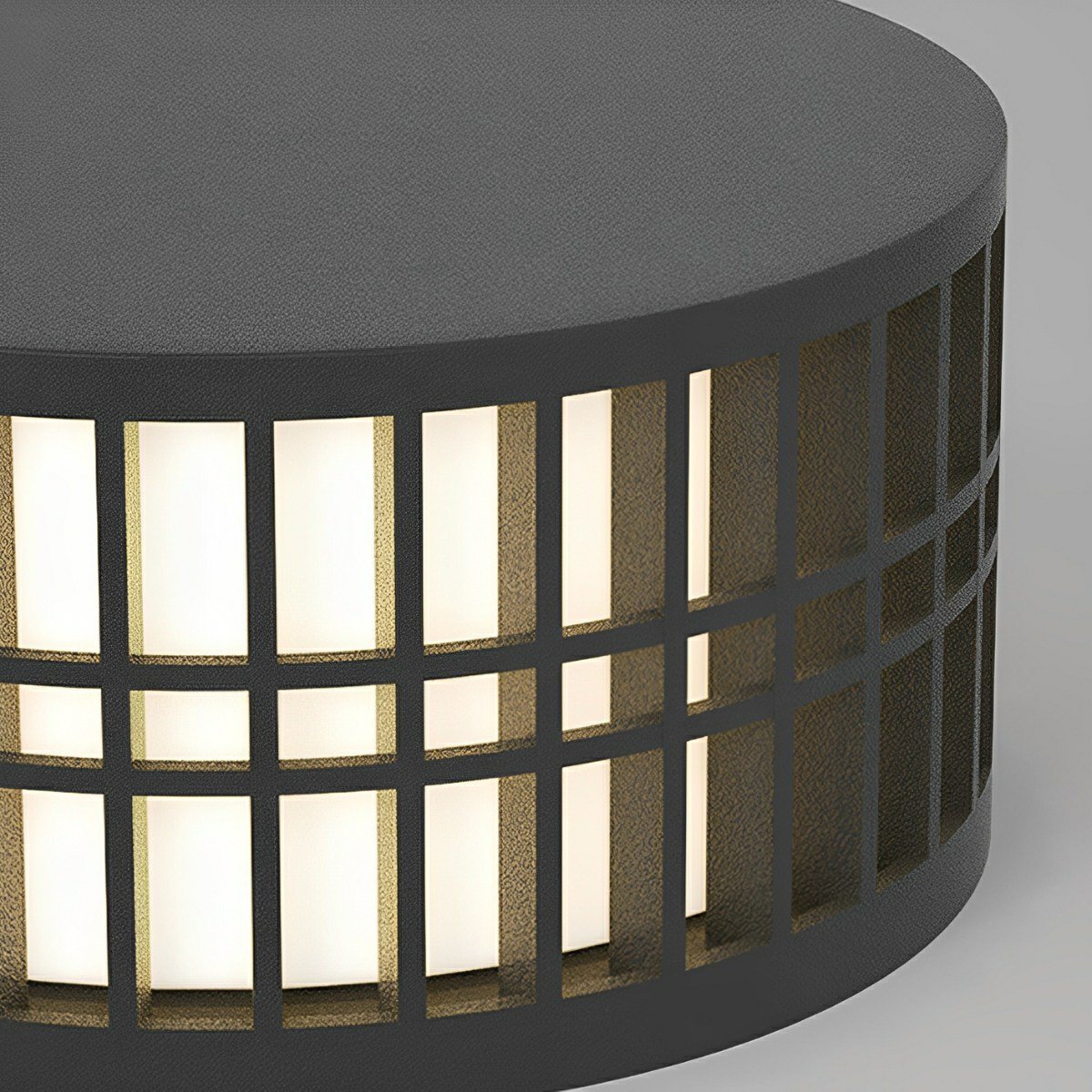 Waterproof Round Cylinder Solar LED Outdoor Post Cap Lights Grid Pillar ...