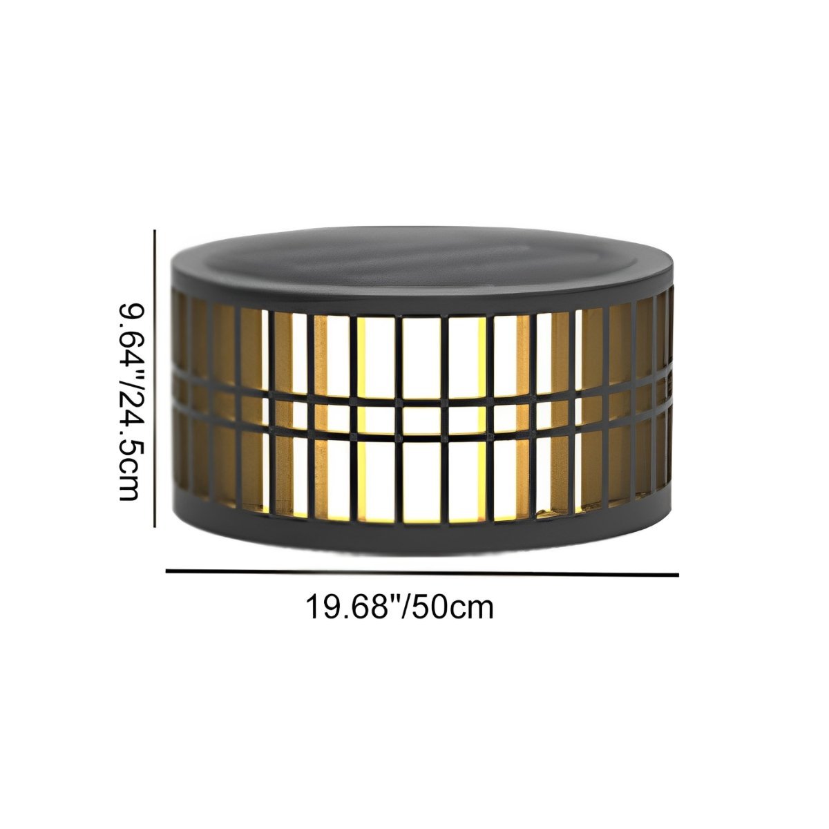 Waterproof Round Cylinder Solar LED Outdoor Post Cap Lights Grid Pillar ...