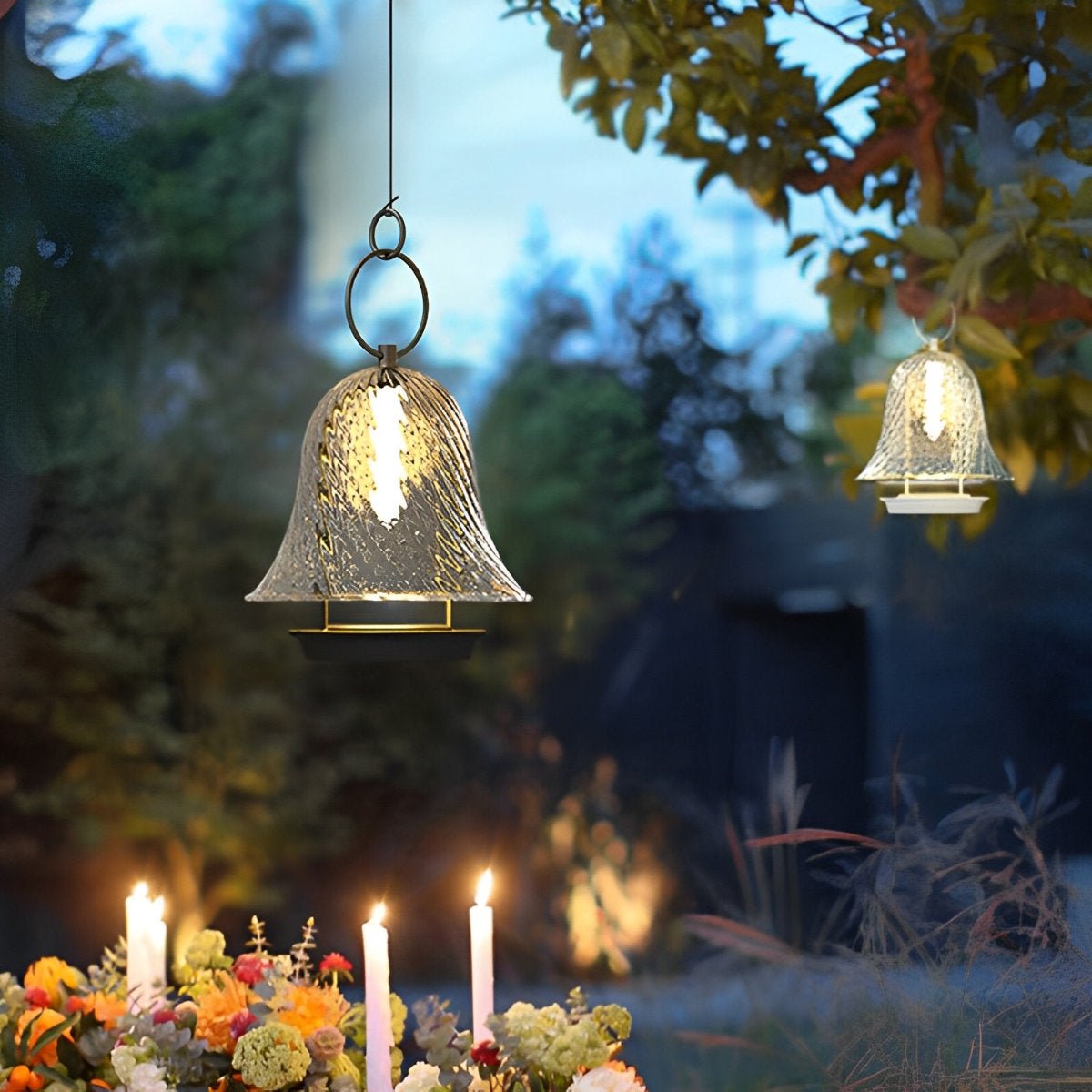 Waterproof Solar Bell Shape Outdoor Hanging Lights Wind Chime Light for ...