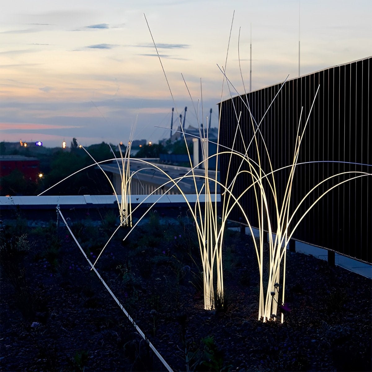 Waterproof Solar LED Reed Fiber Optic Shaped Lawn Landscape Light for ...