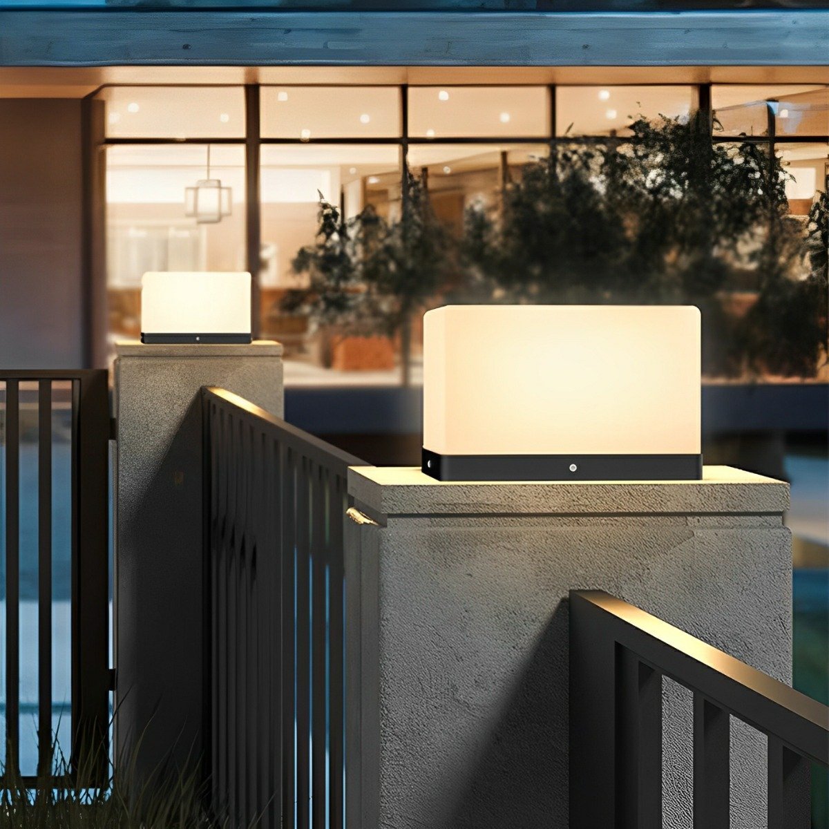Waterproof Minimalist Cube LED Post Cap Lights Pillar Lights – Modern ...