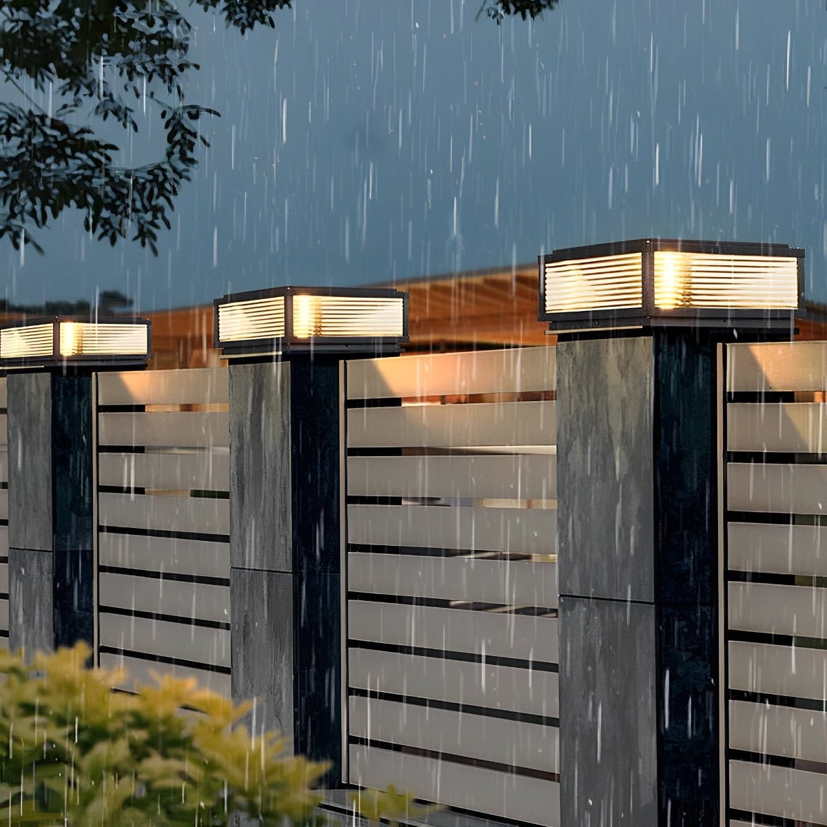 Waterproof Solar Modern Square Outdoor Post Lights LED Deck Fence Cap ...