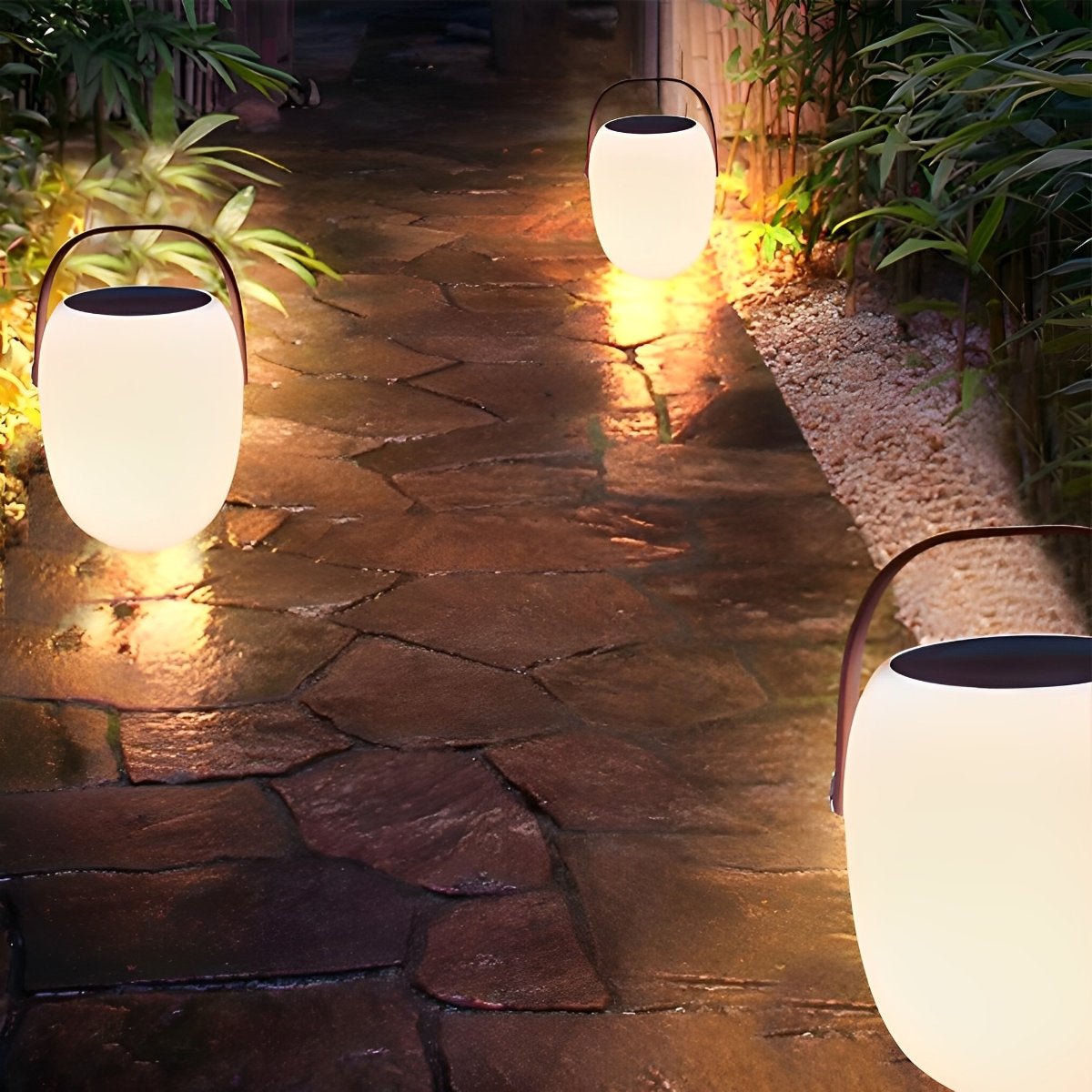 Portable Lantern LED Waterproof Solar Outdoor Lights Floor Lamp Lantern ...